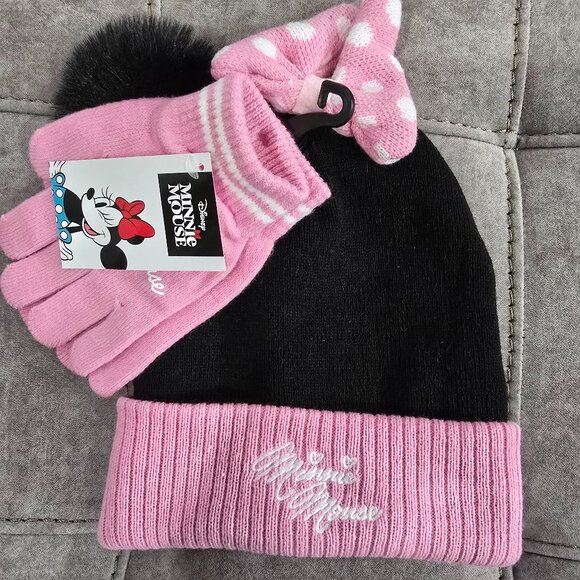 Disney | Accessories | Nwt Disney Minnie Mouse Girls Hat And Glove ...